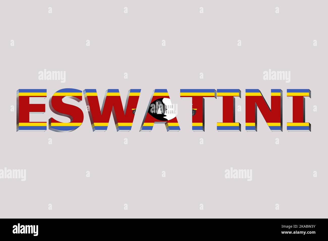 3D Flag of Eswatini on a text background Stock Photo - Alamy