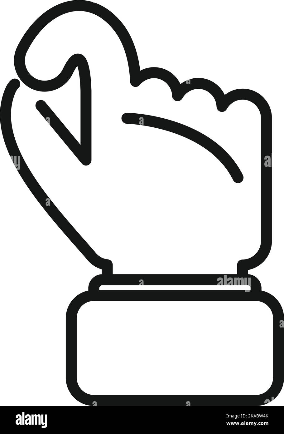 Measurement icon outline vector. Fist open. Finger hold Stock Vector ...