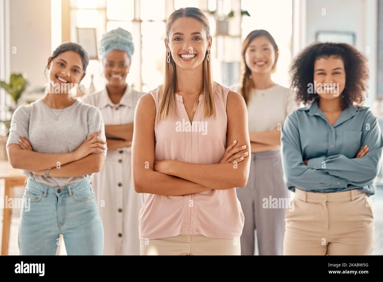 Business woman leadership, empowerment and portrait of diversity ...