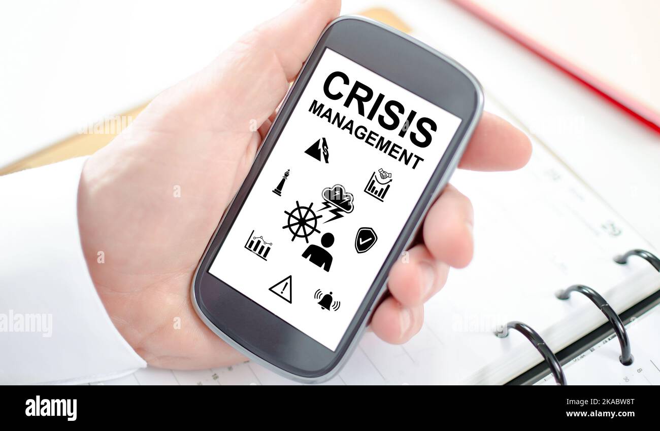 Crisis management concept shown on a smartphone screen Stock Photo - Alamy
