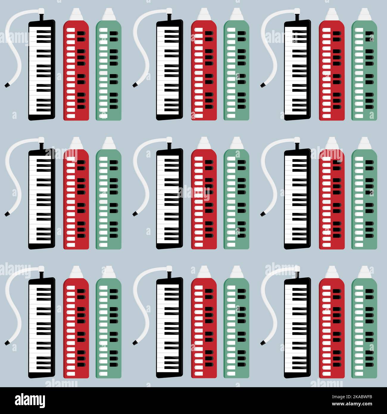 Seamless pattern with melodicas. Retro musical instruments background ...