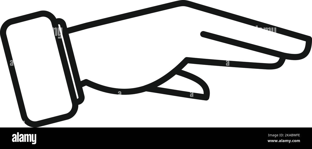 Sign pose icon outline vector. Human thumb. Pinch signal Stock Vector ...