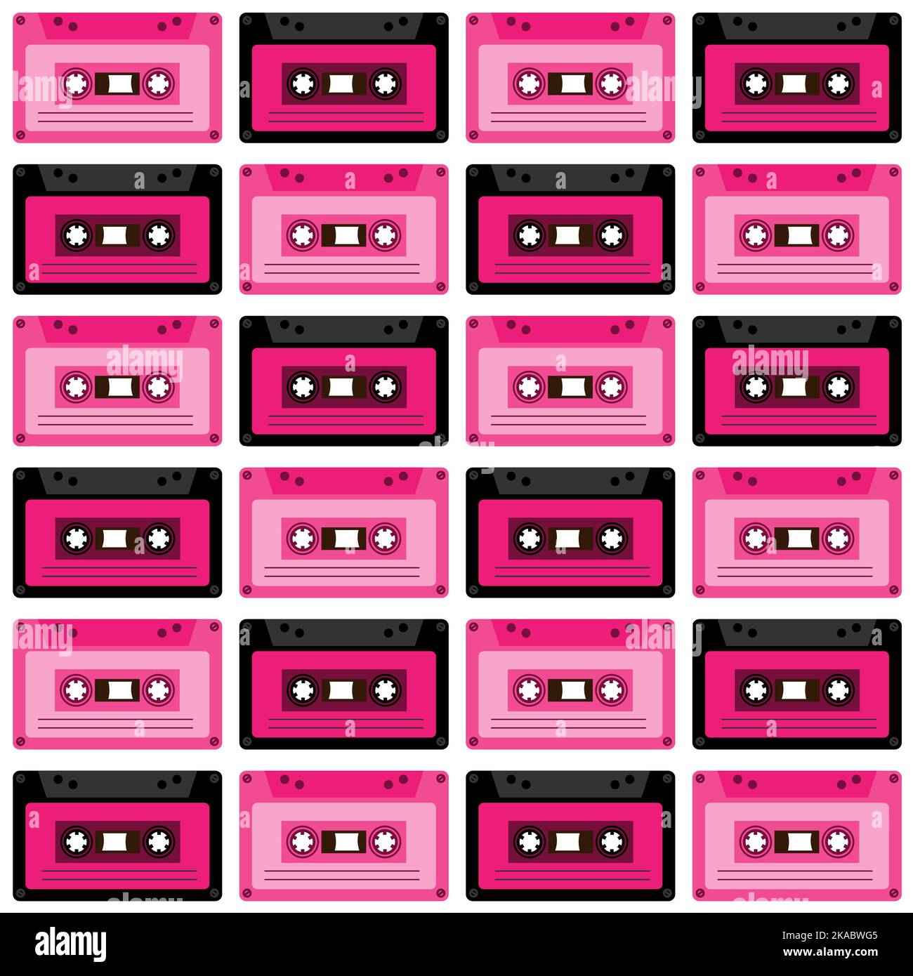 Audio tape seamless pattern. Retro cassette background Stock Vector ...