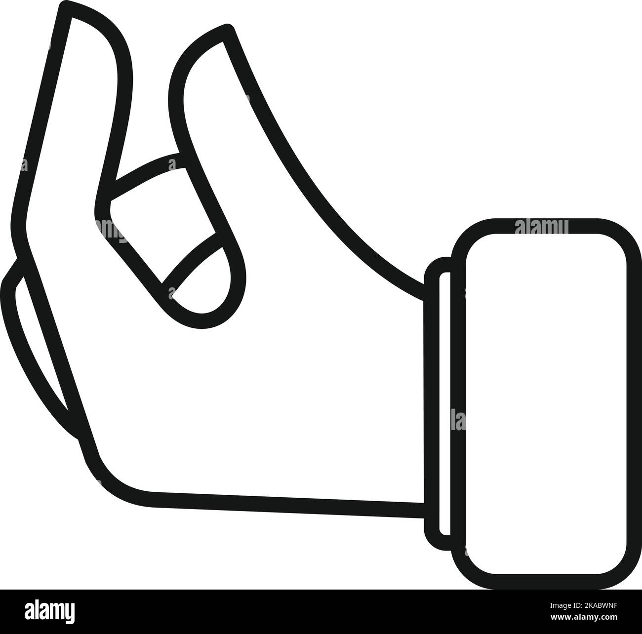 Sign hand icon outline vector. Arm gesture. Position up Stock Vector ...