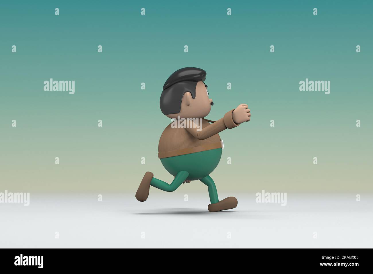 The man with mustache wearing a brown long sleeve shirt green pants. He ...