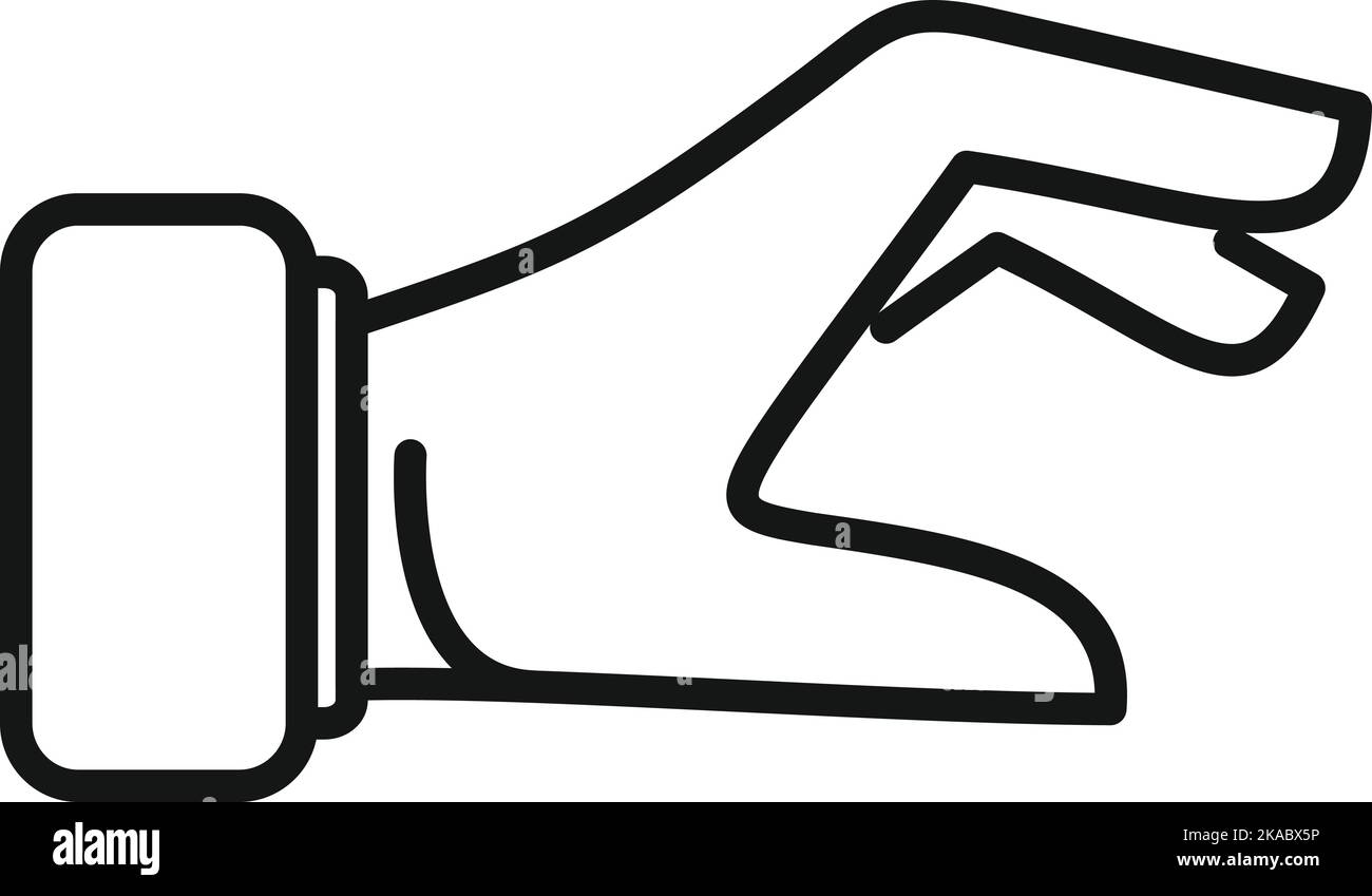 Point gesture icon outline vector. Finger hand. Human pinch Stock ...