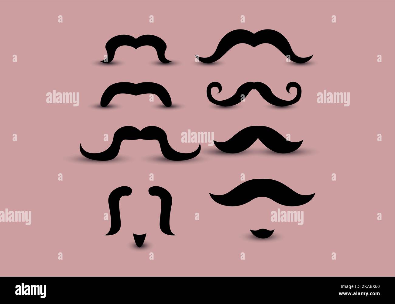 Hand drawn people whiskers vector set. People whiskers icon set Stock ...
