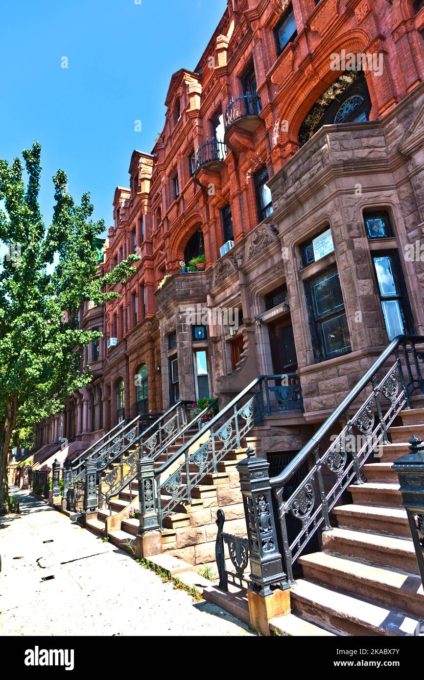 Harlem district and its typical house - New York Stock Photo - Alamy