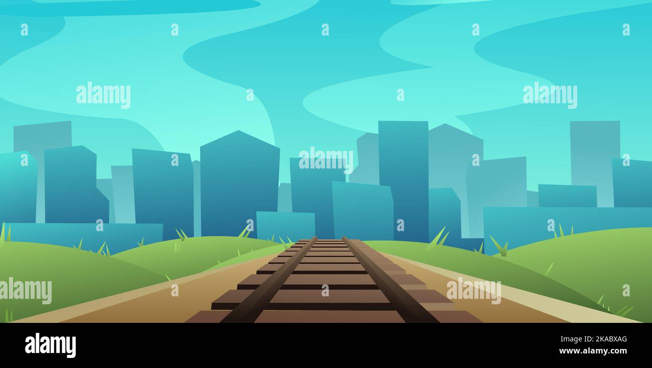 Railroad track horizon Stock Vector Images - Alamy