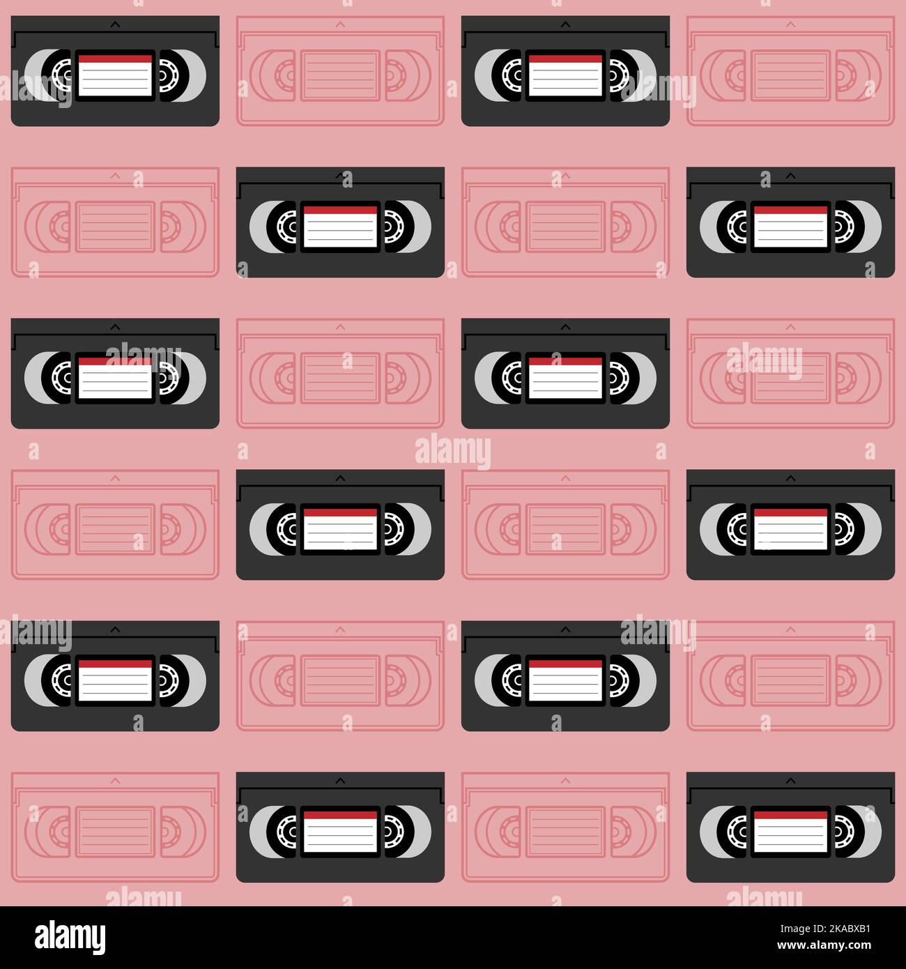 Vhs cassettes seamless pattern. Retro background with video tapes Stock ...