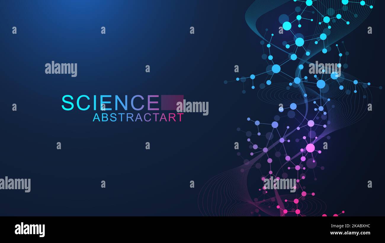 Modern Abstract Molecules Structure For Science Or Medical Background Dna Helix Or Atom