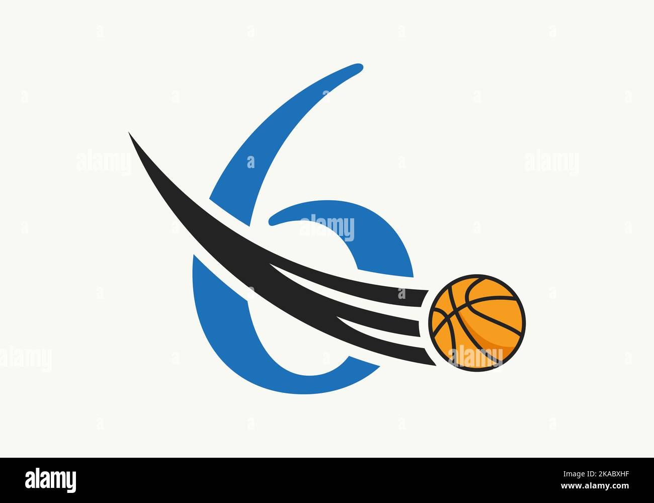 Initial Letter 6 Basketball Logo Concept With Moving Basketball Icon ...