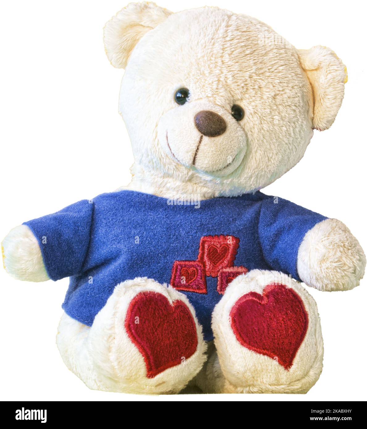 Classic and immortal childhood object white teddy bear loved by ...