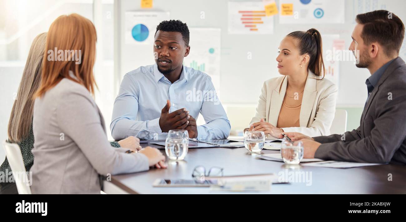 Diversity, business meeting or teamwork for planning, creative ...