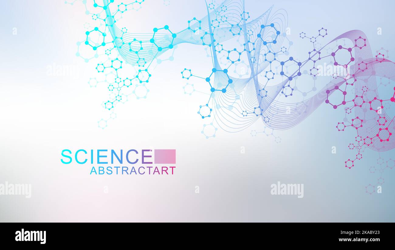 Modern abstract molecules structure for science or medical background ...