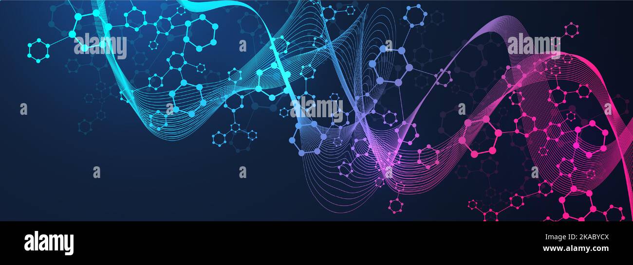 Modern abstract molecules structure for science or medical background ...
