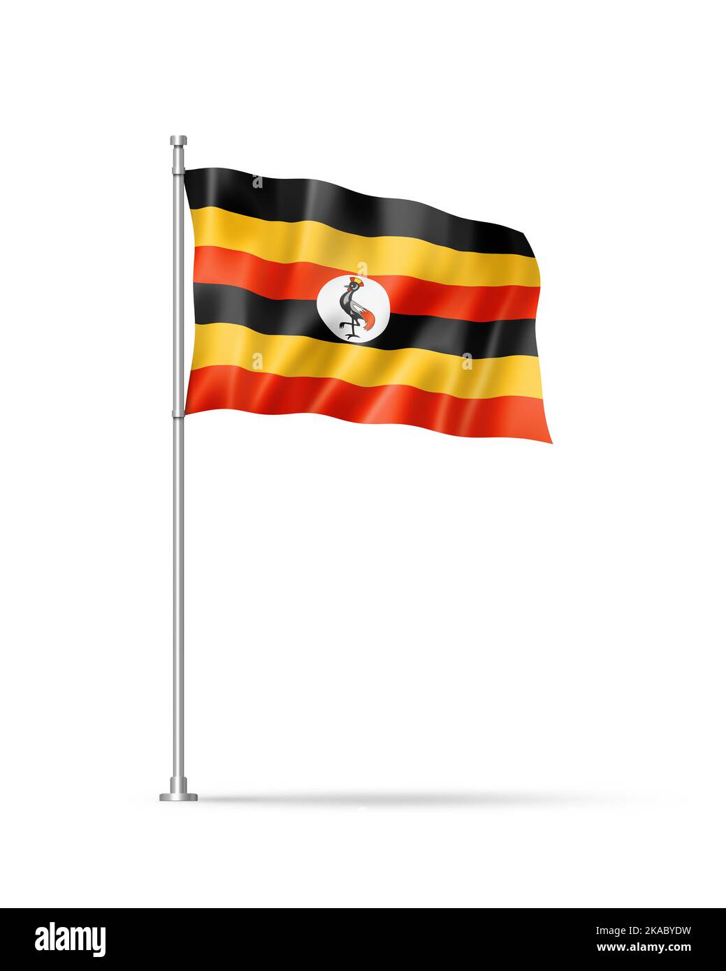 Uganda flag, 3D illustration, isolated on white Stock Photo - Alamy
