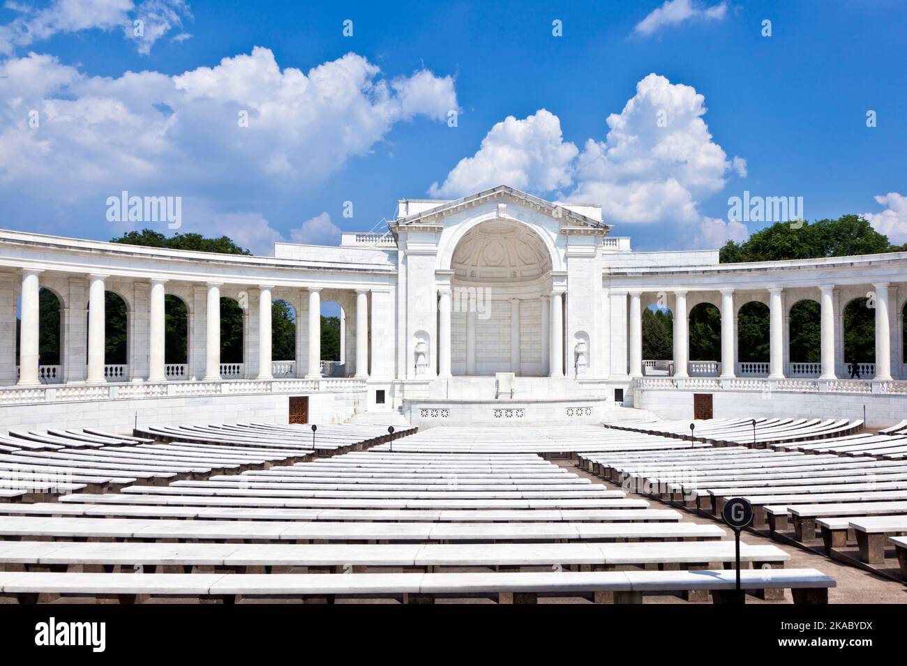 tourists in the Memorial Amphitheater at Arlington National Cemetery ...