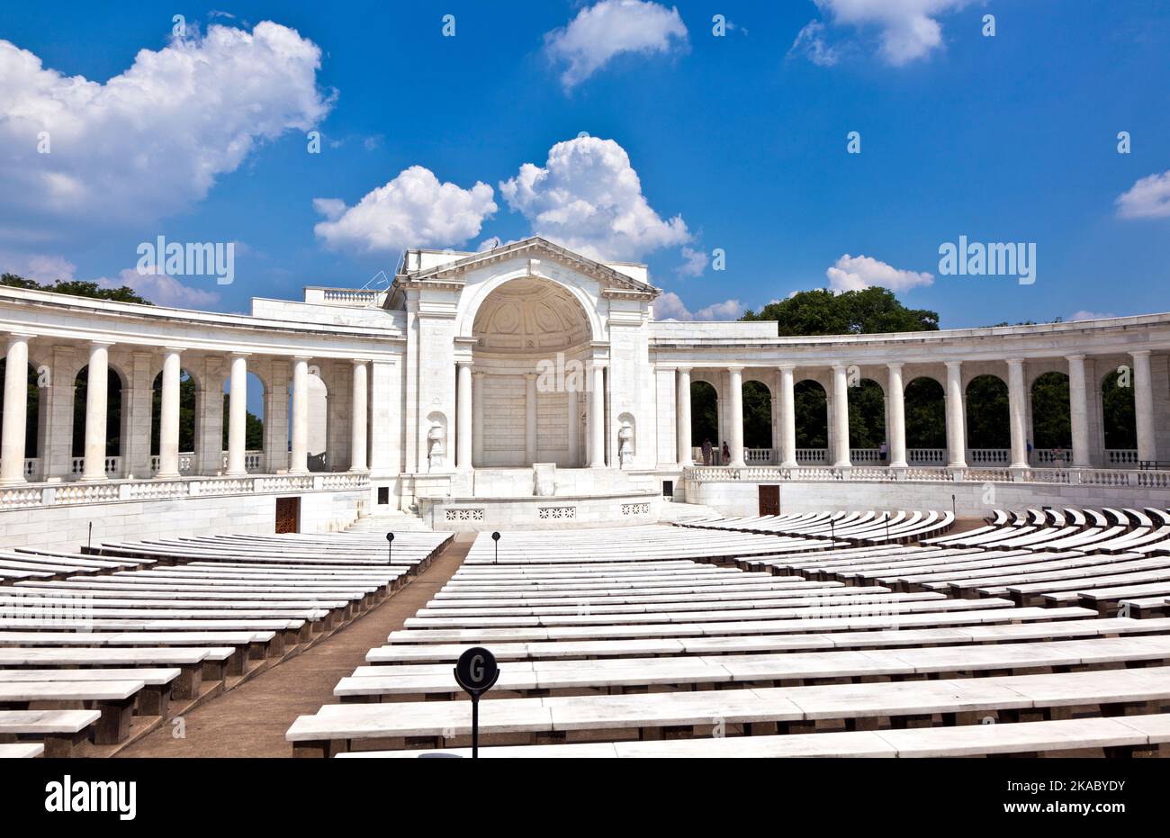 tourists in the Memorial Amphitheater at Arlington National Cemetery ...