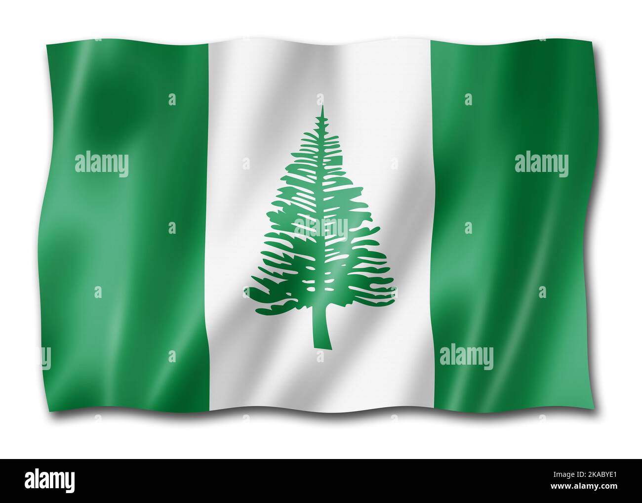 Norfolk Island territory flag, Australia waving banner collection. 3D ...