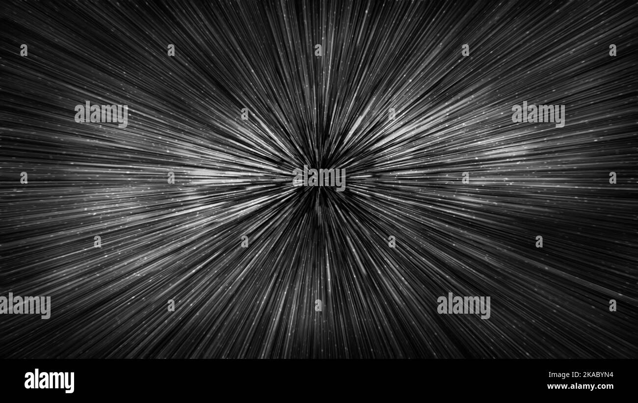 Hyperspace speed effect in night starry sky. Bright black galaxy ...