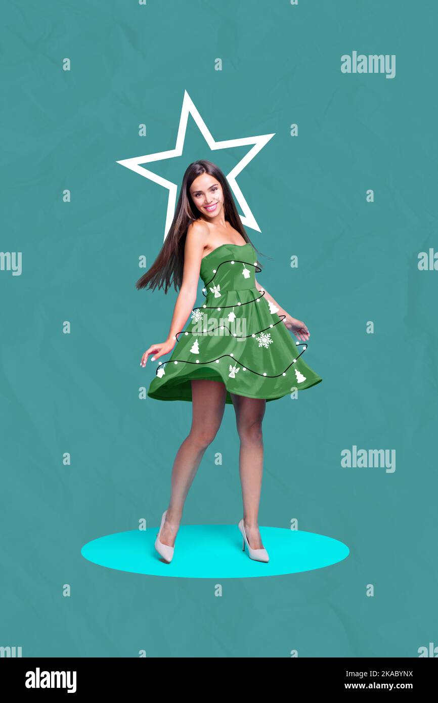 Collage photo of attractive cute young sweet shiny woman celebrity ...