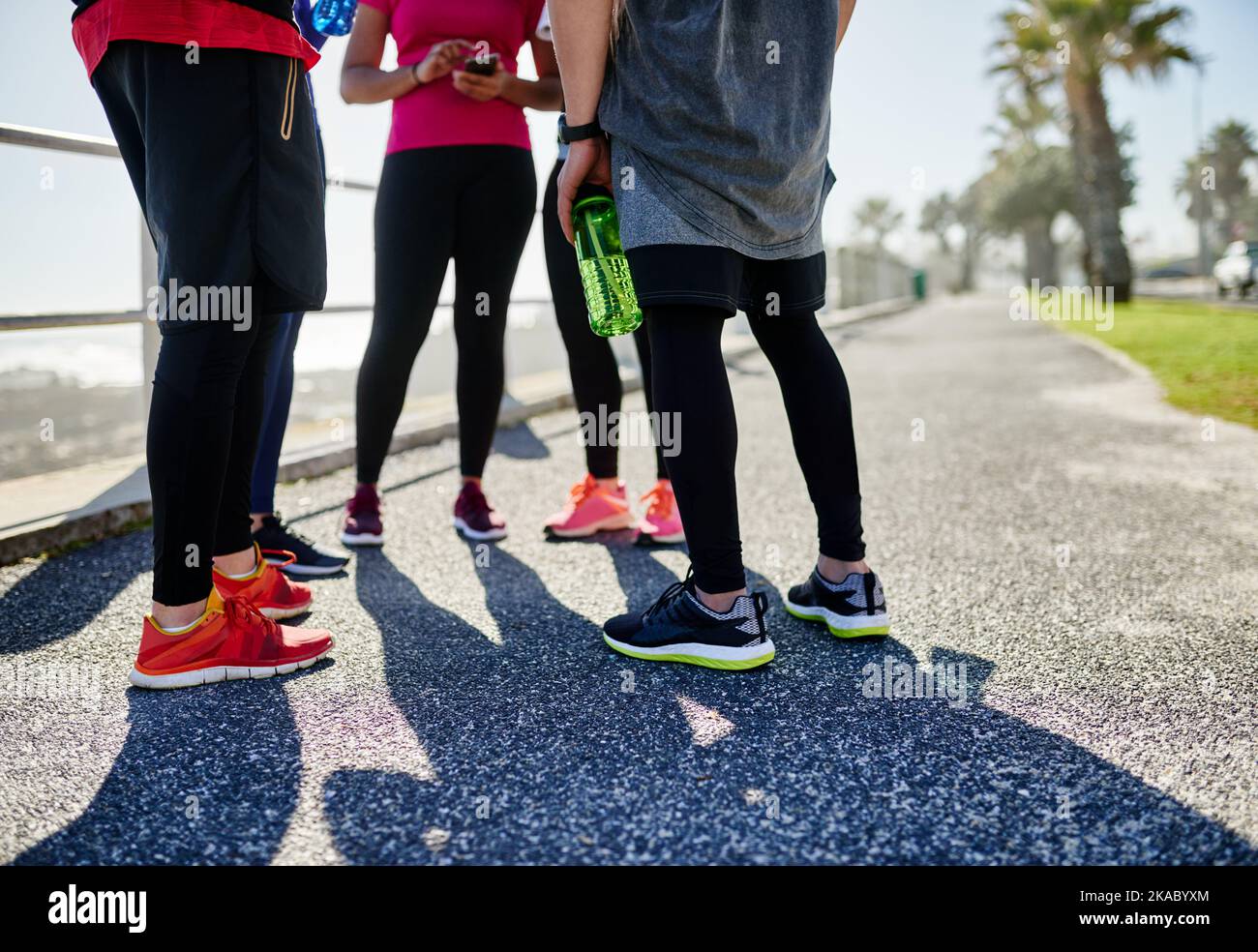 The right shoes makes a difference. a group of young unrecognizable ...