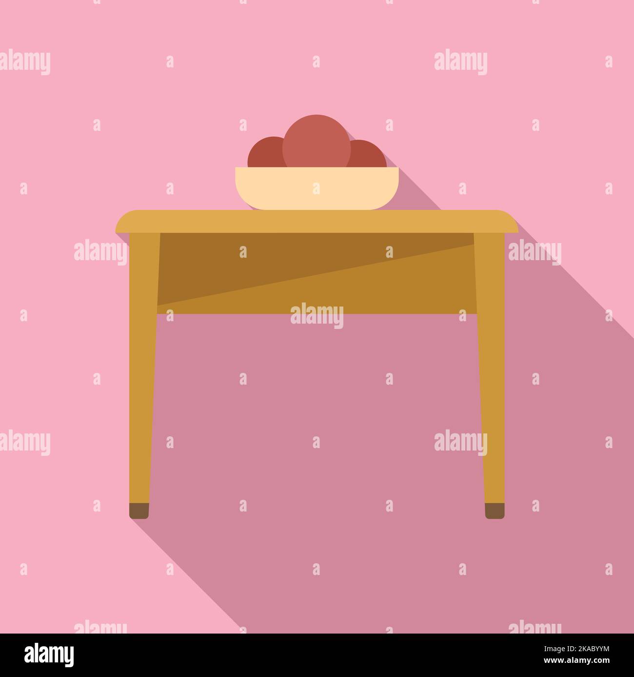 Wood table icon flat vector. Kitchen room. Modern house Stock Vector ...