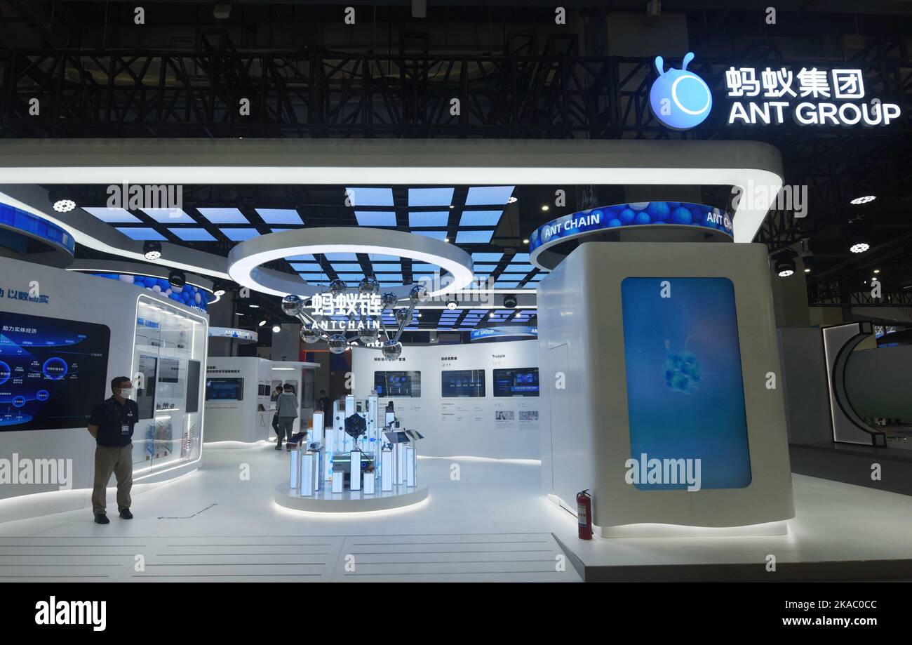 HANGZHOU, CHINA - NOVEMBER 2, 2022 - Ant Group's ant chain is pictured ...