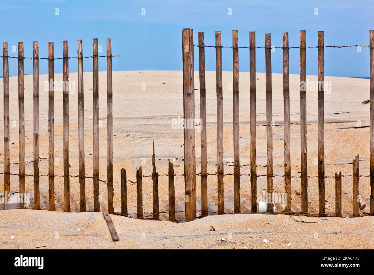 fence for protection of the dunes at the beautiful natural beach ...