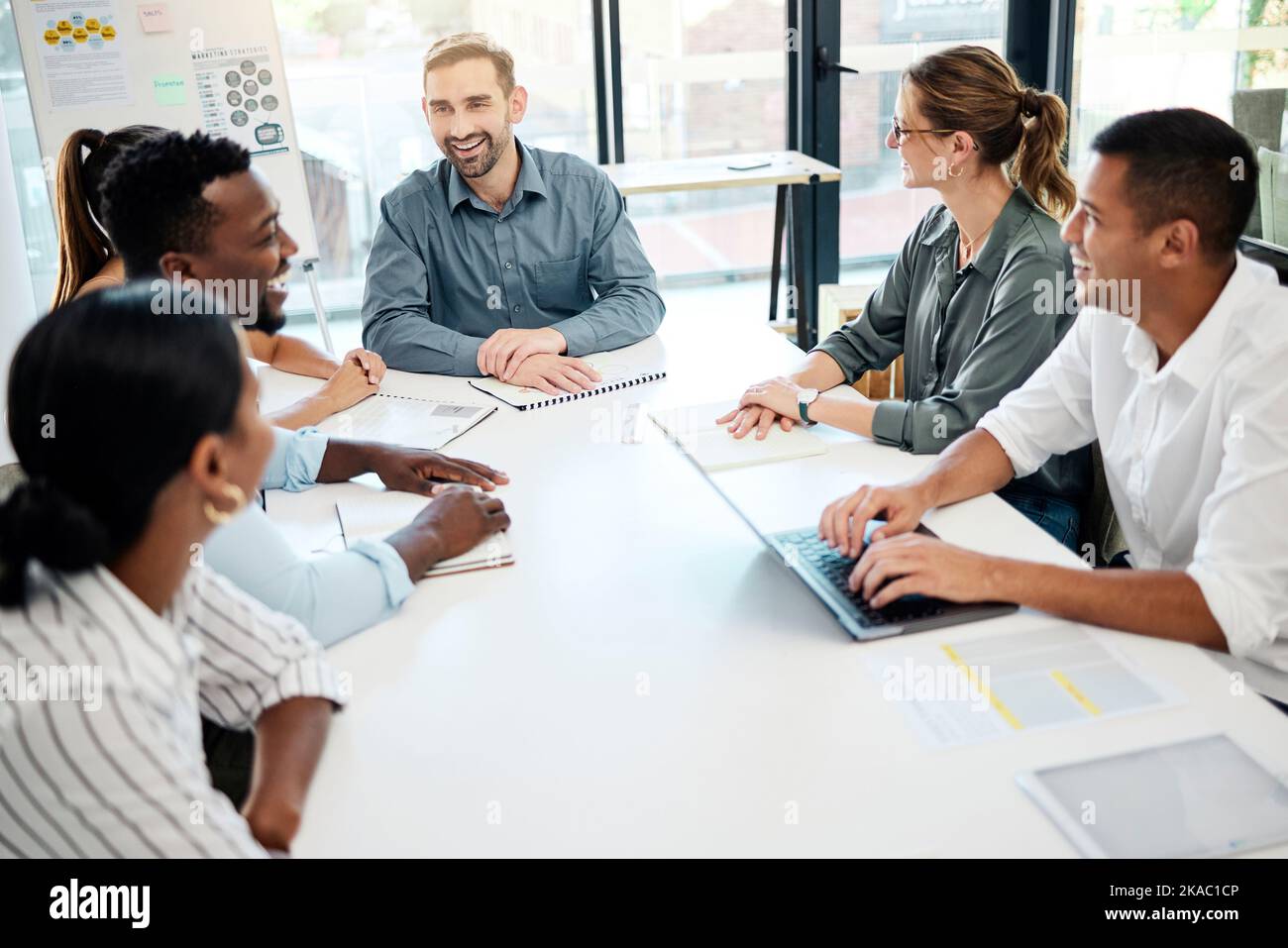 Business meeting group, diversity office with happiness or social ...