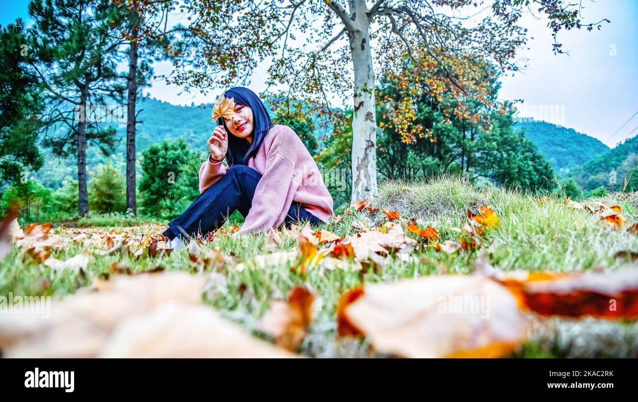 Aerial photos show beautiful autumn village views, Ji'an City, east ...