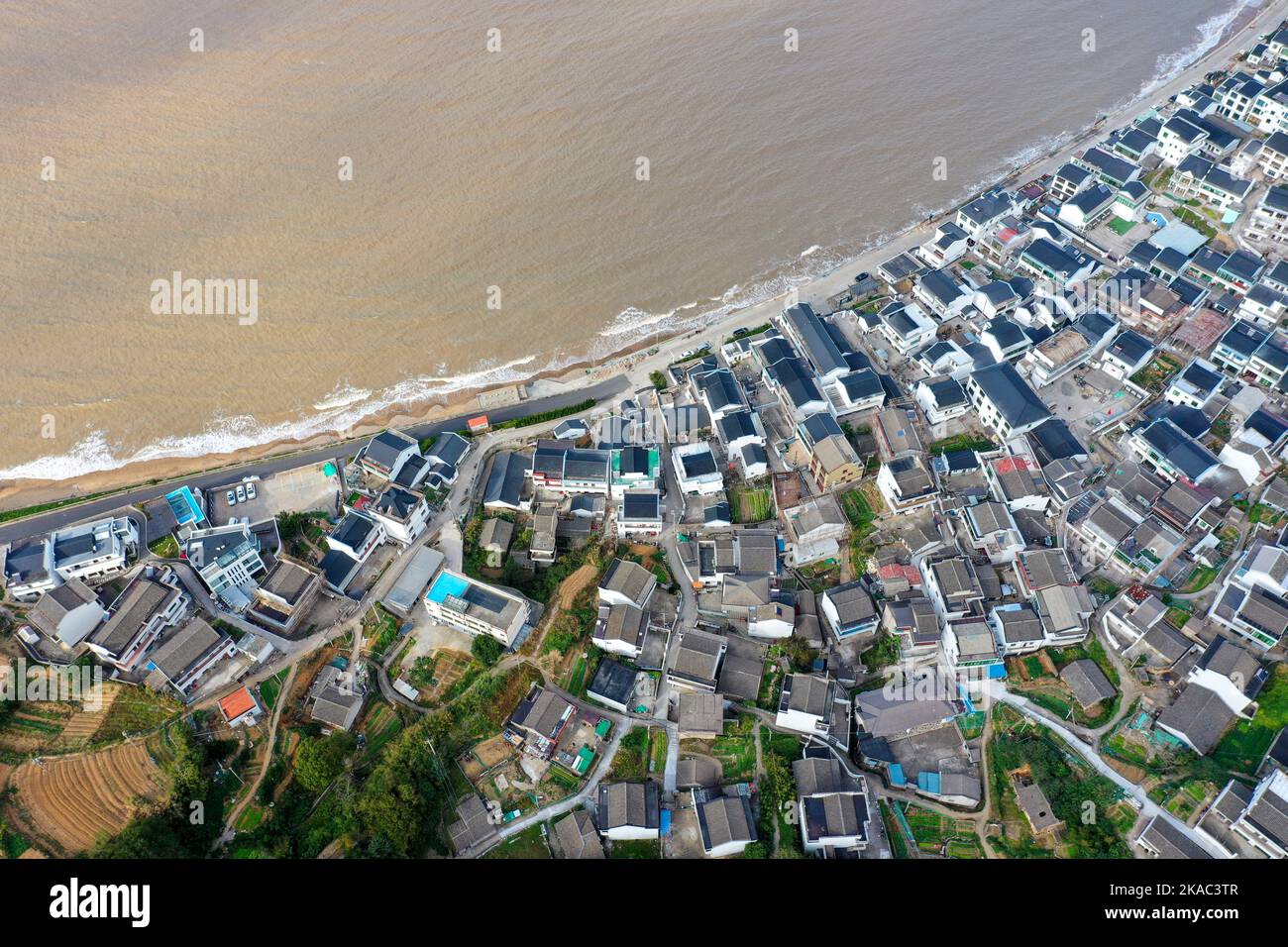 Aerial photos show beautiful coast village views in Liangzhi Village ...