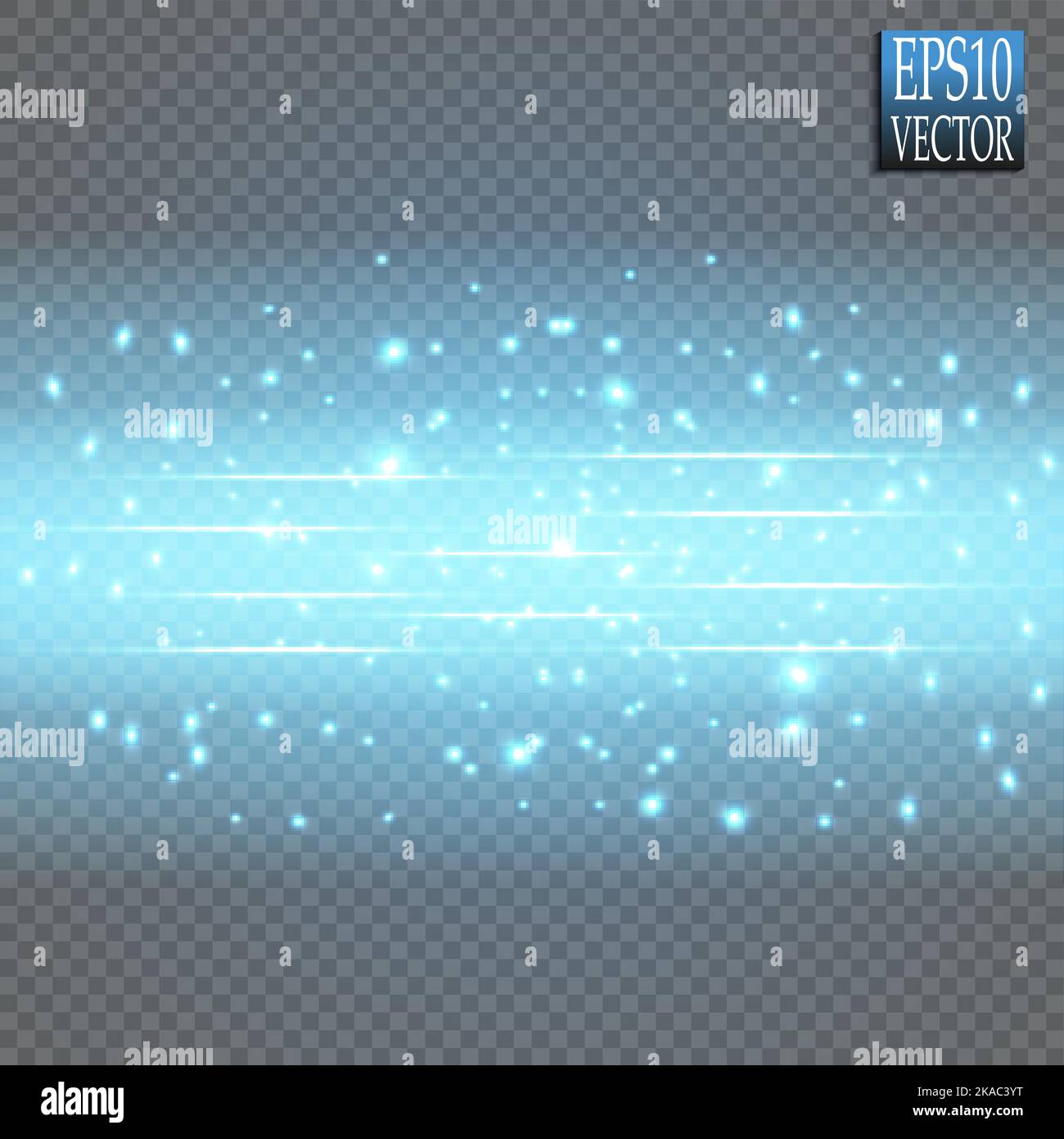 Round blue glow rays night scene with sparks on transparent background ...