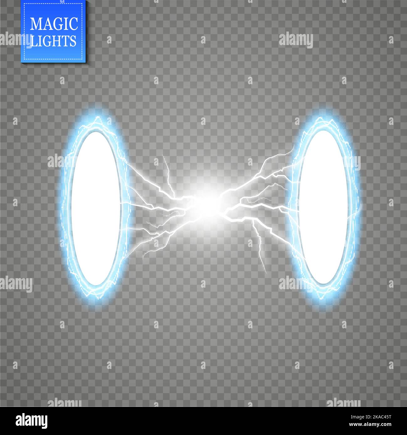 Magic fantasy portal. Futuristic teleport. Light effect. Blue candles ...