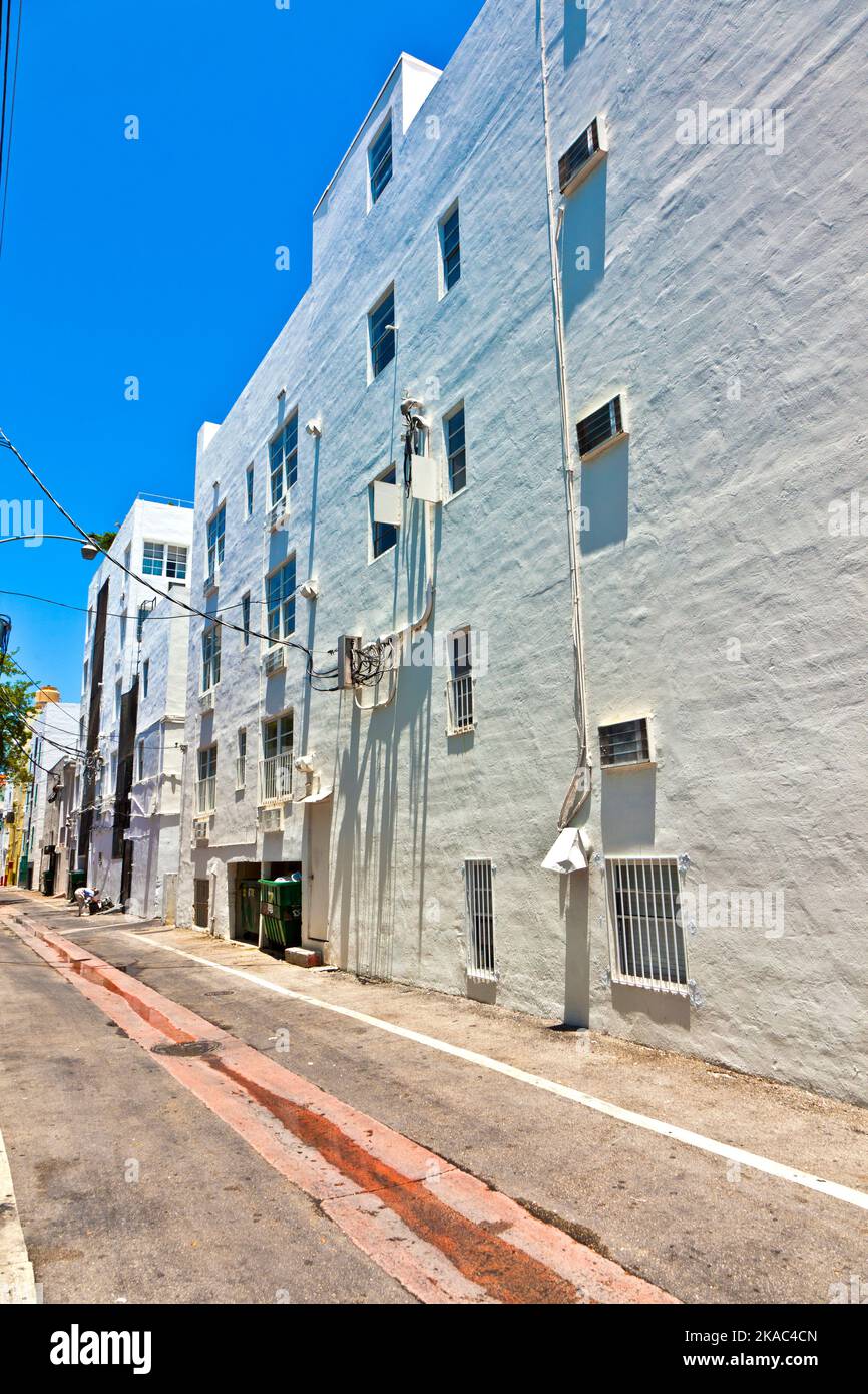 old painted brick houses in South Miami in the Art deco district Stock ...