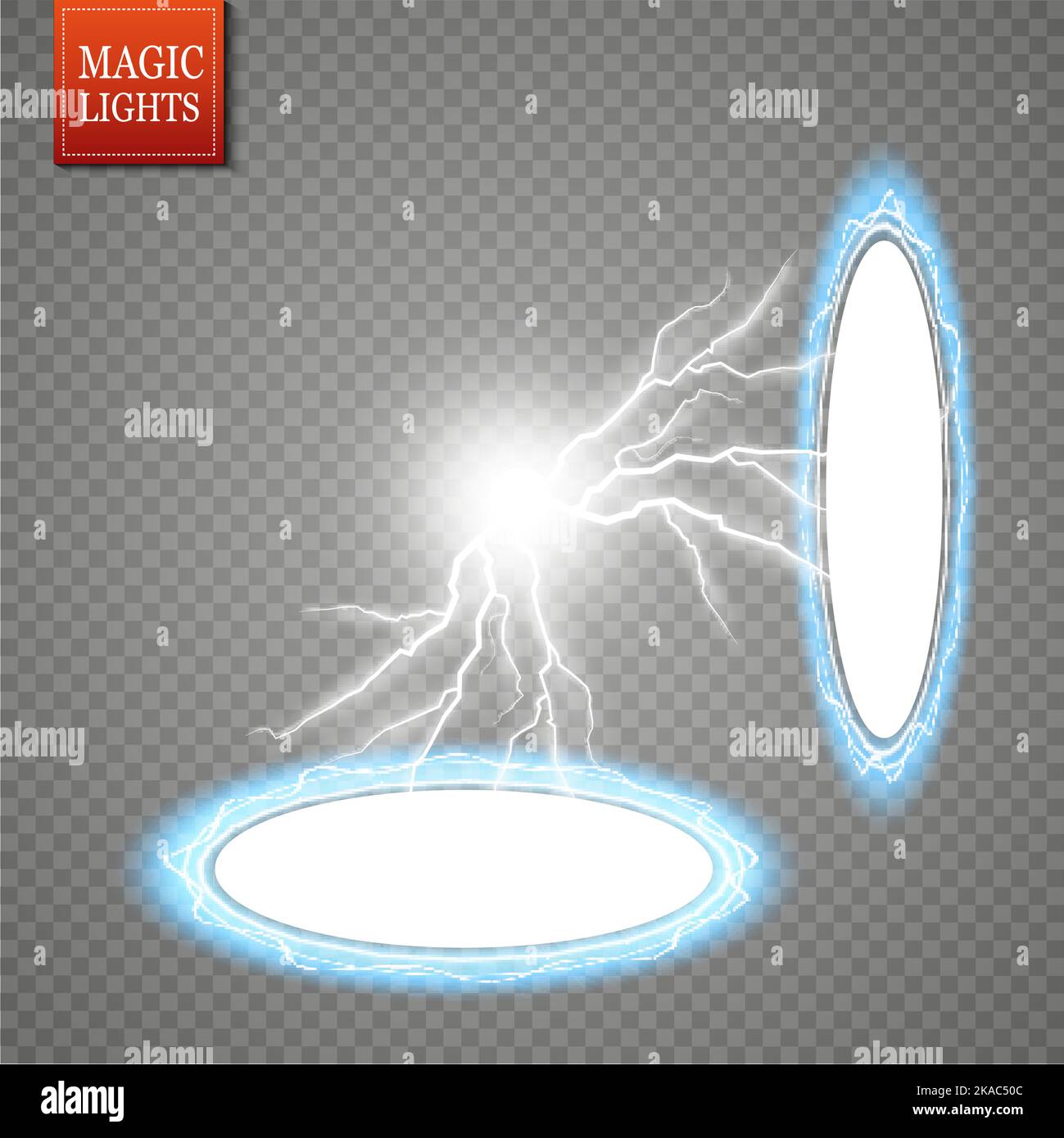 Magic fantasy portal. Futuristic teleport. Light effect. Blue candles ...
