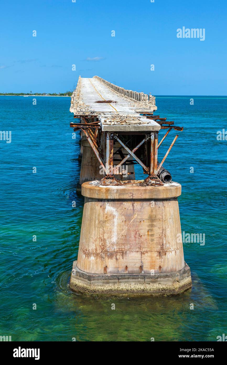 The old Railroad Bridge on the Bahia Honda Key in the Florida keys ...