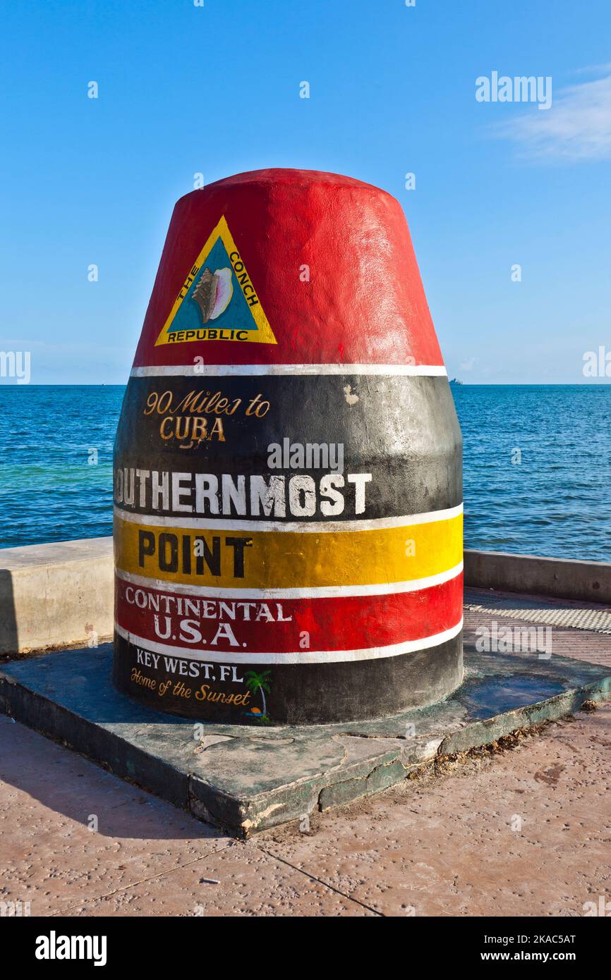 Southernmost Point marker, Key West, Florida, USA Stock Photo - Alamy