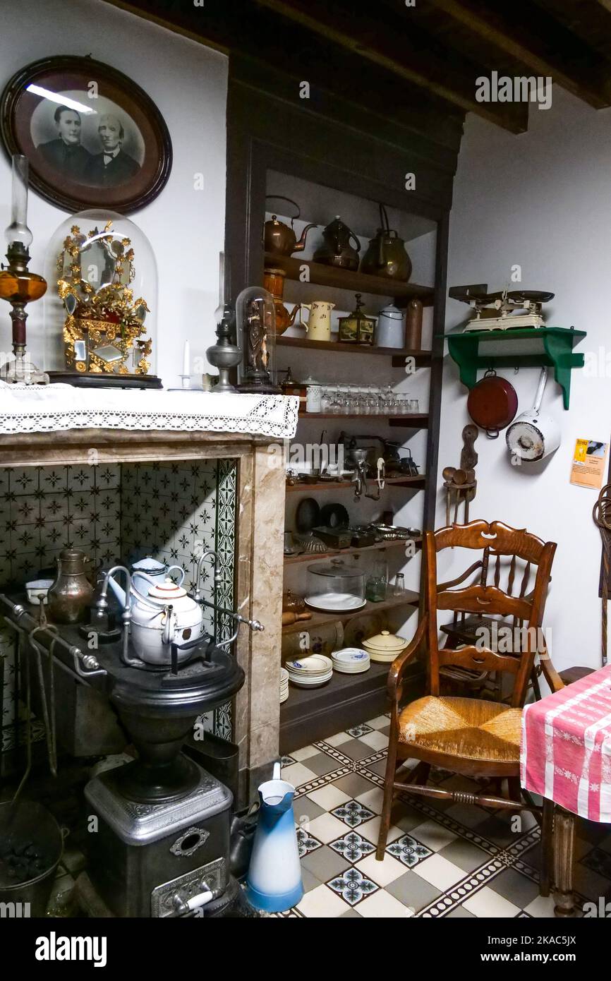 Traditional Flanders kitchen, Museum of rural development, Steenwerck ...