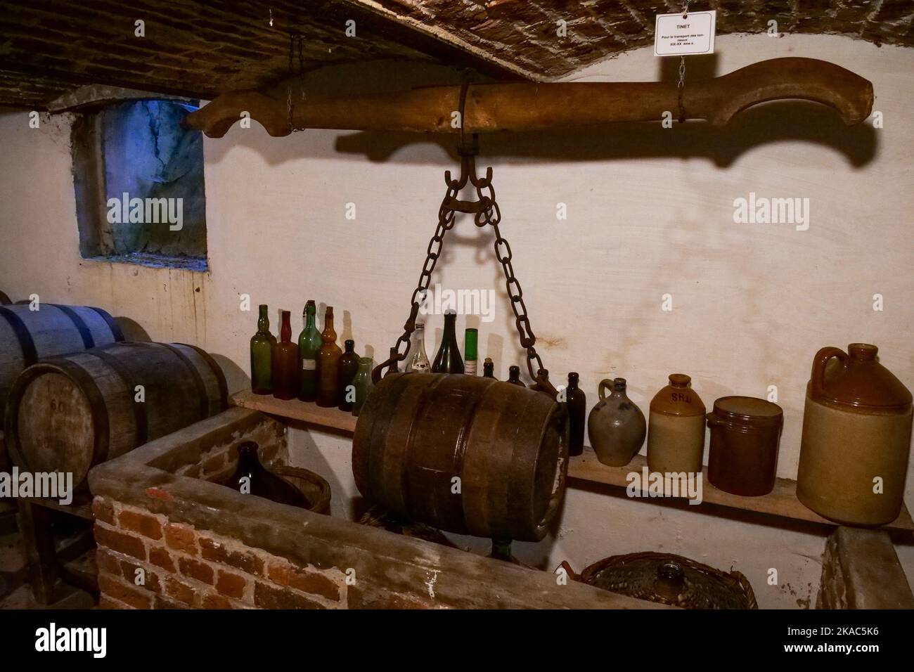Old traditional cellar, Museum of rural development, Steenwerck, Nord ...