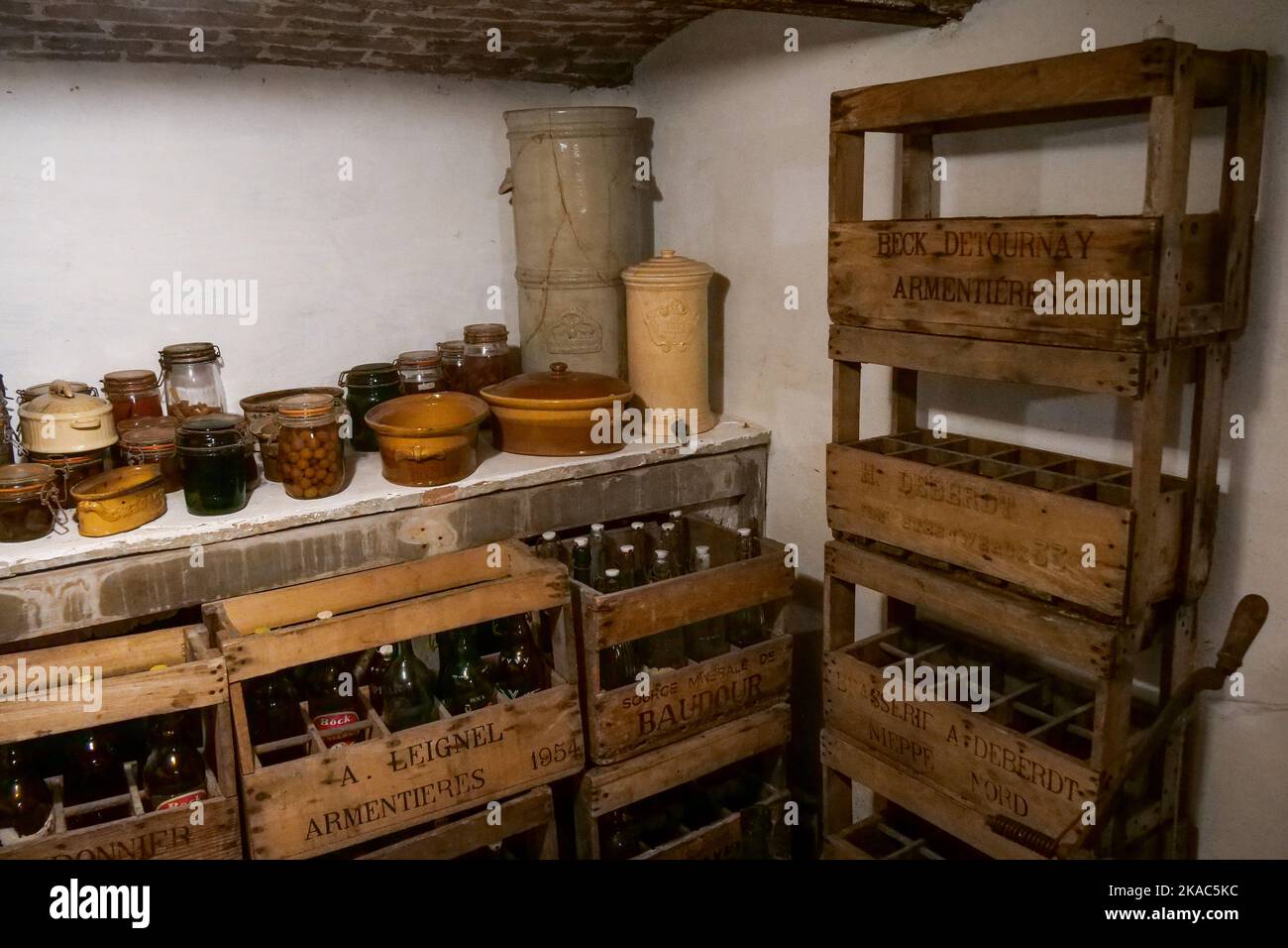 Old traditional cellar, Museum of rural development, Steenwerck, Nord ...