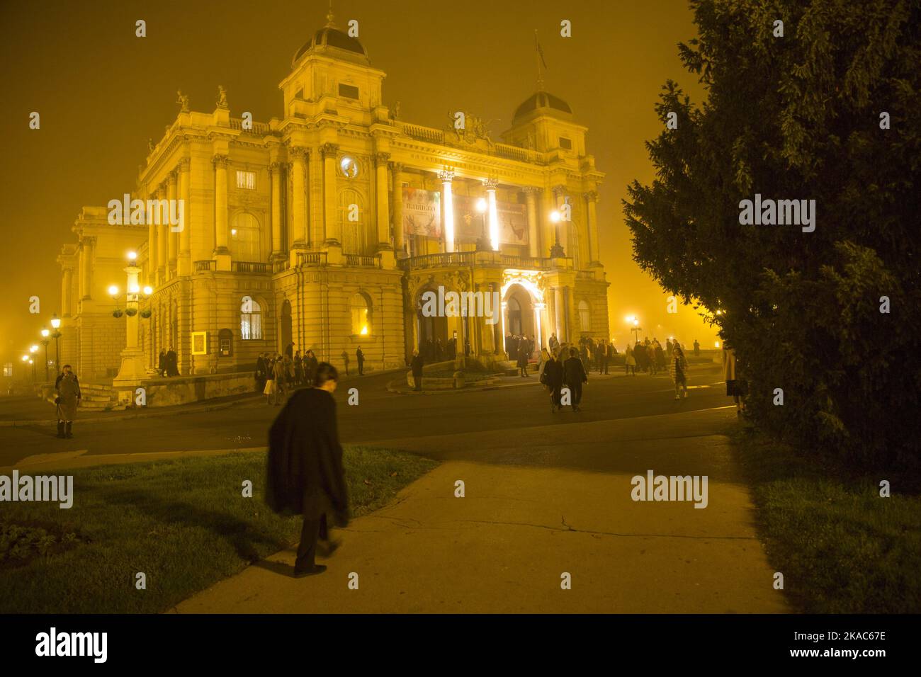 Foggy night in the November Stock Photo - Alamy