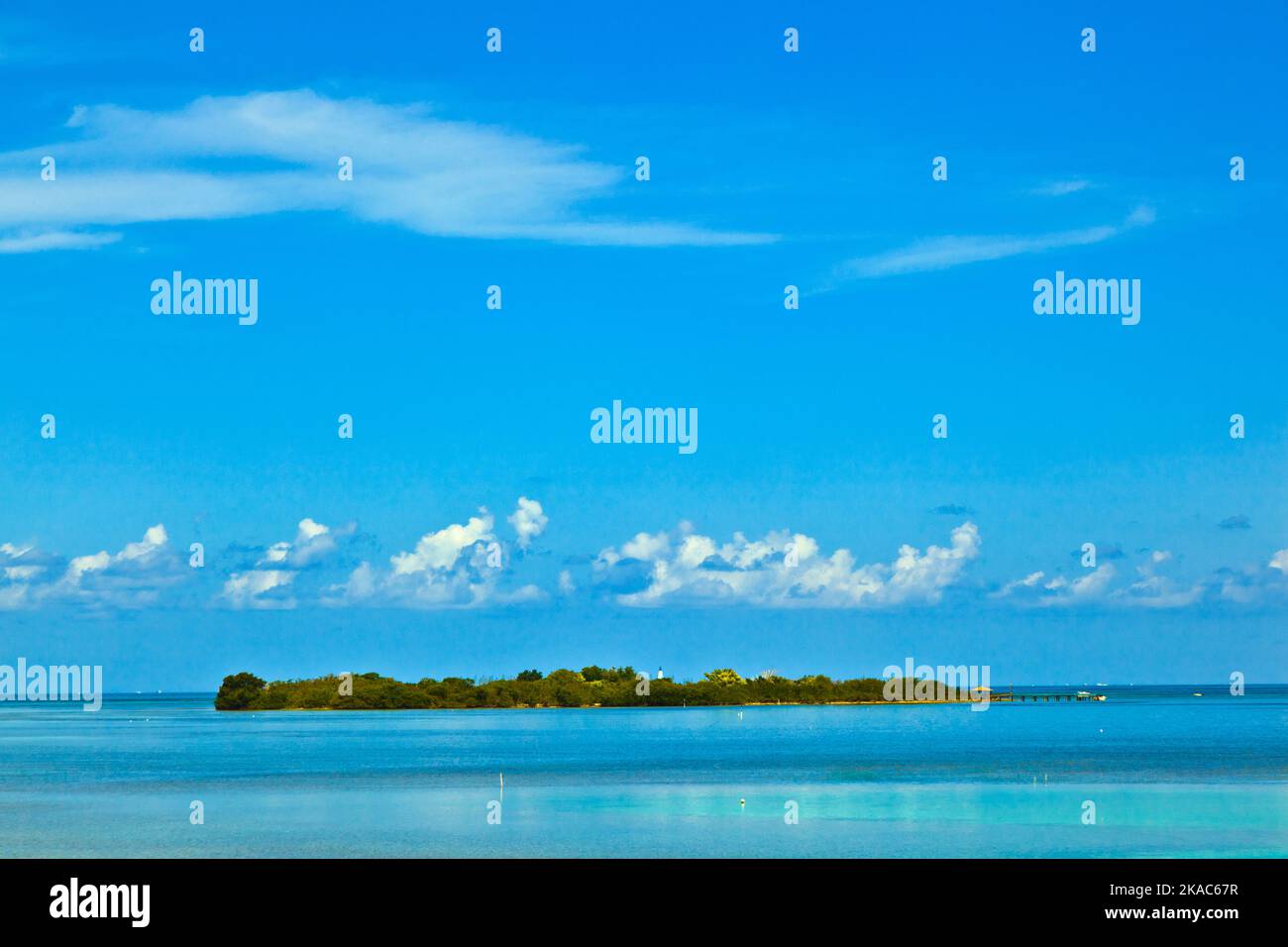 beautiful island in the Florida keys with lighthouse Stock Photo - Alamy