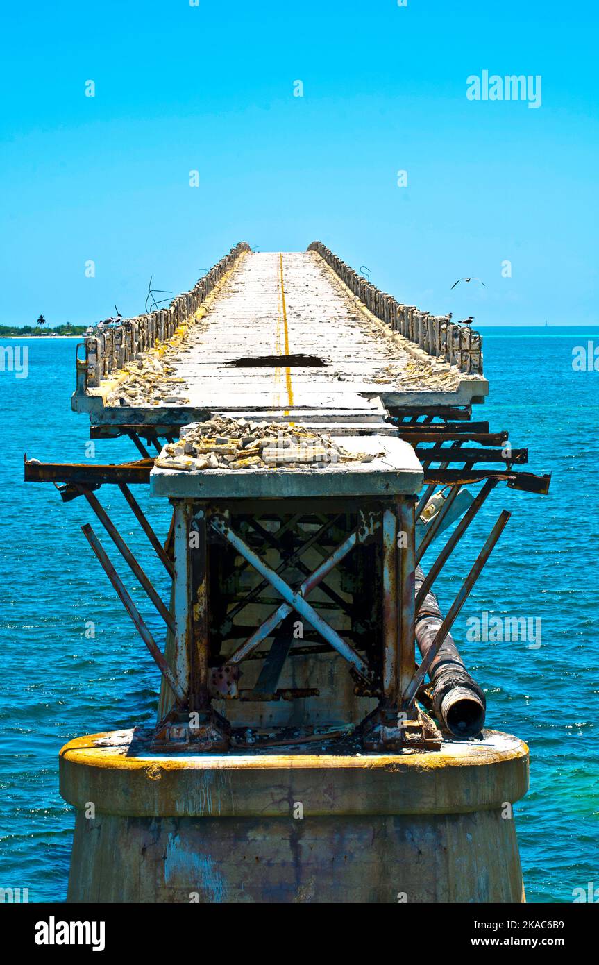 old rotten bridge near Bahia Honda State park Stock Photo - Alamy