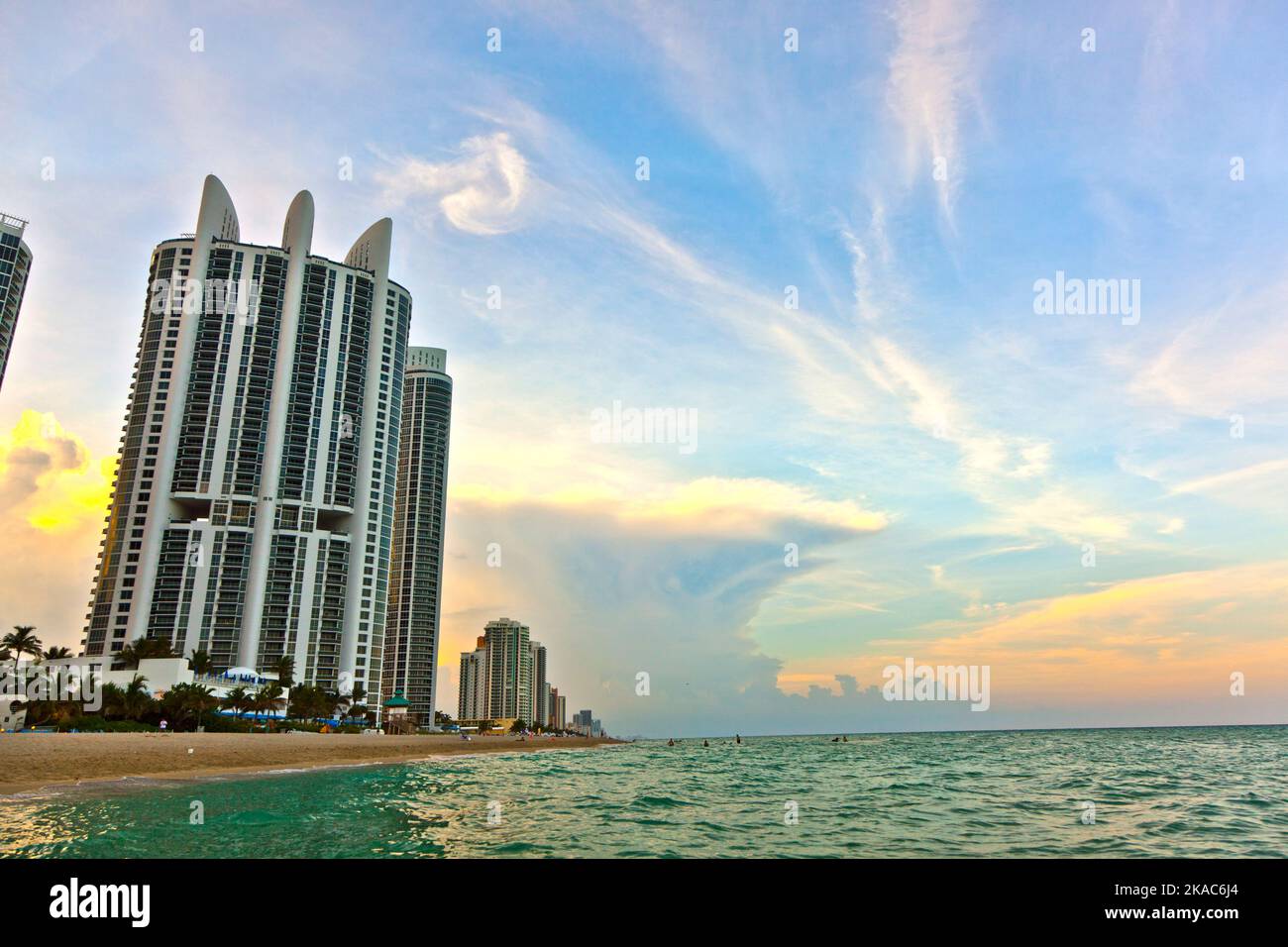 sunset in Sunny Islands, Miami Stock Photo - Alamy