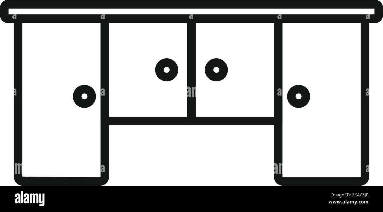 Modular interior icon outline vector. Room design. Modern cook Stock ...