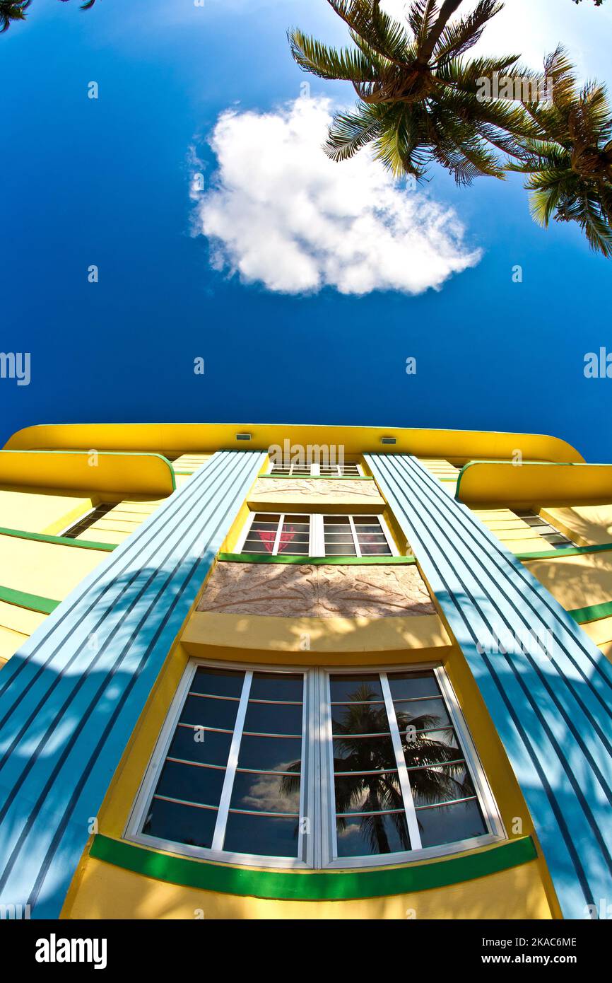 art deco architecture at ocean drive in miami, USA Stock Photo - Alamy