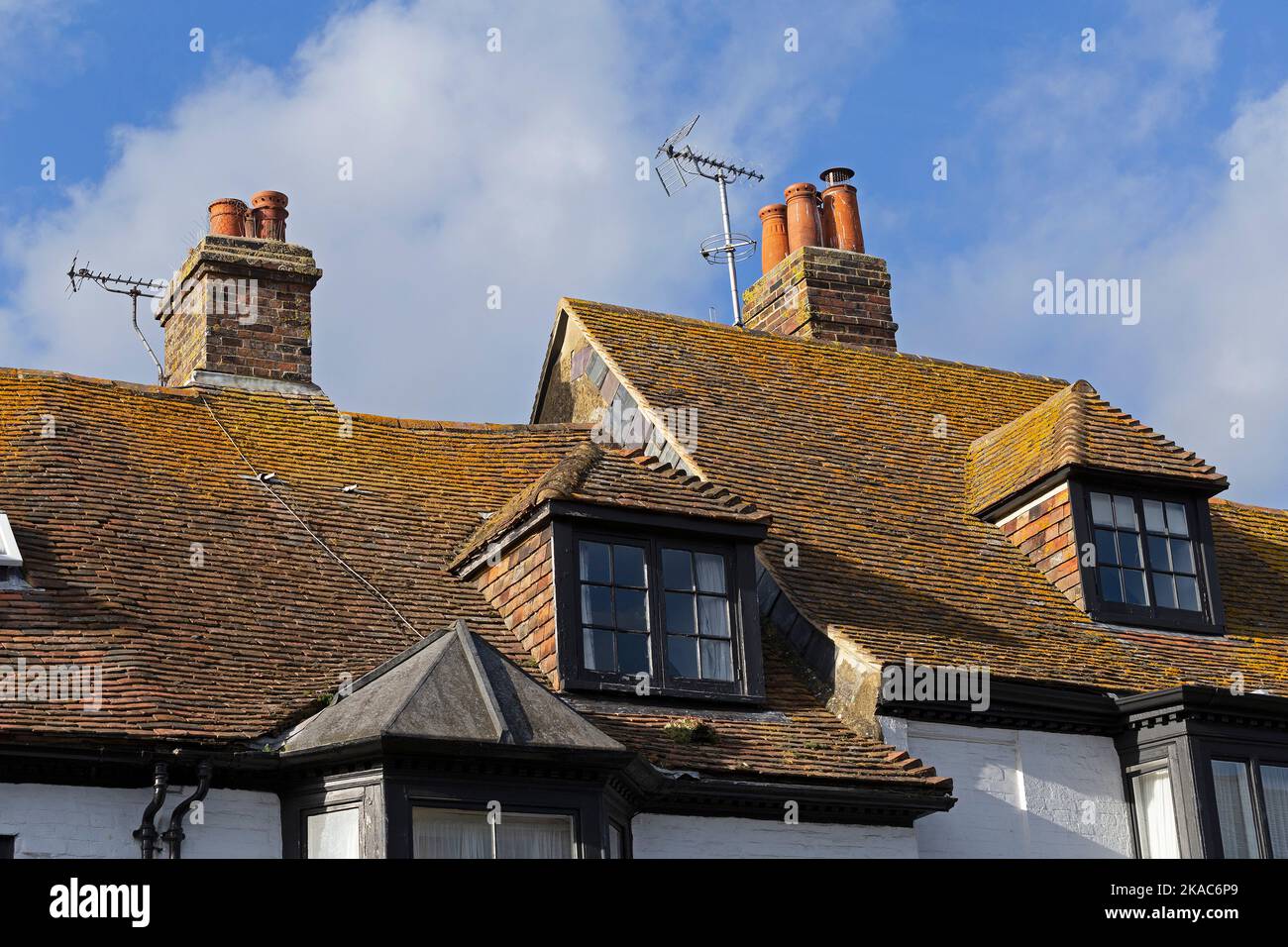 Roofs and chimneys, Rye, East Sussex, England, Great Britain Stock ...