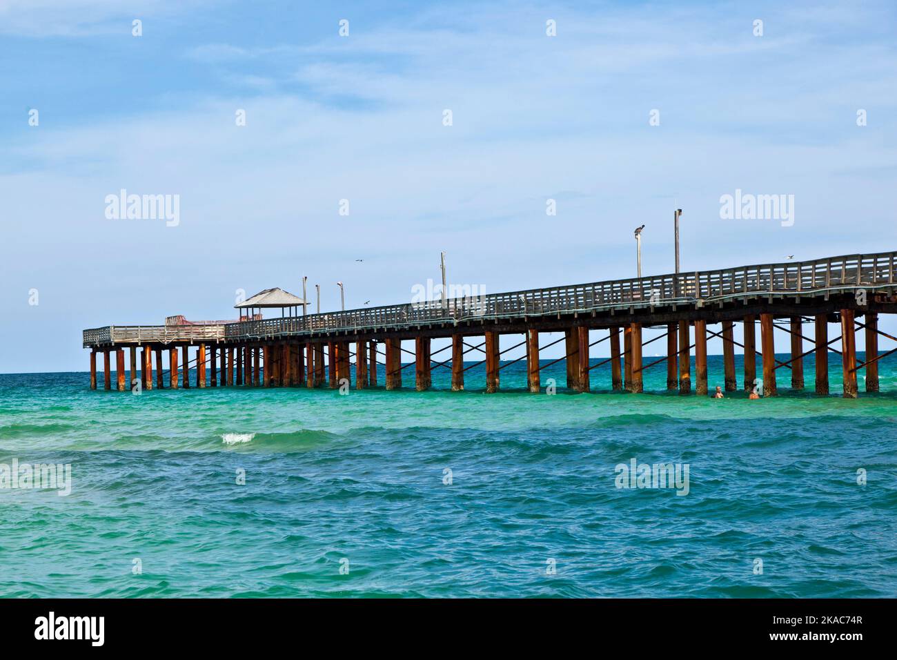 Beautiful pier on a beach in Miami Stock Photo - Alamy
